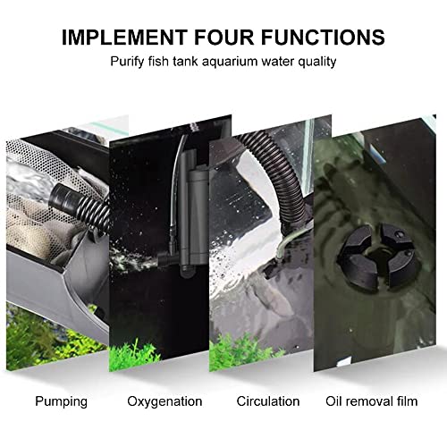 DONGKER 3 in 1 Fish Tanks Surface Skimmer,Aquarium Water Surface Oil Protein Skimmer for Aquarium Plant Water Tank