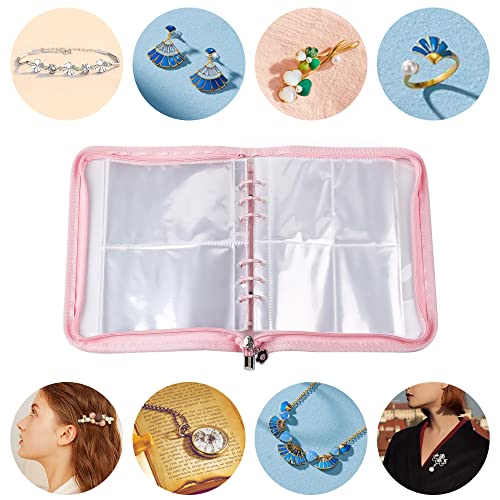 Transparent Jewelry Storage Book,Portable Anti Oxidation Travel Jewelry Organizer Storage Book Zipper Bag for Rings, Necklace, Bracelets, Stud, and Earrings (70 Grids + 60 Thicken PVC Bags)