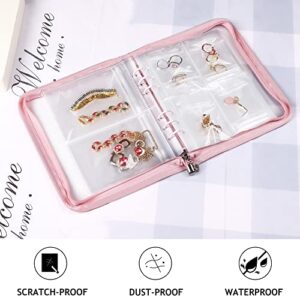 Transparent Jewelry Storage Book,Portable Anti Oxidation Travel Jewelry Organizer Storage Book Zipper Bag for Rings, Necklace, Bracelets, Stud, and Earrings (70 Grids + 60 Thicken PVC Bags)