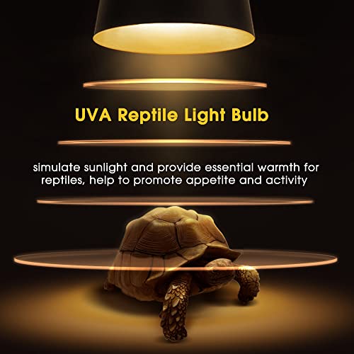 Heat Lamp Bulbs for Reptile, WEEGrow Warm White UVA Basking Light for Reptiles, Bearded Dragon Tank Accessories, Dimmable Reptile Heat Lamp 50W, Heat Bulb for Turtle Chicken Snake Gecko Lizard, 2 Pack