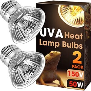 heat lamp bulbs for reptile, weegrow warm white uva basking light for reptiles, bearded dragon tank accessories, dimmable reptile heat lamp 50w, heat bulb for turtle chicken snake gecko lizard, 2 pack