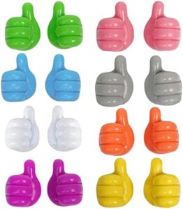 miyabitors 16pcs silicone thumb wall hook，adhesive thumb wall decor hook multifunctional clip holder,thumb hook up for cable rganizer holder clips,creative key holder , toothbtush holder storage(a)