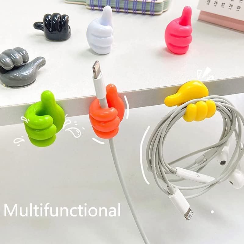 Miyabitors 16PCS Silicone Thumb Wall Hook，Adhesive Thumb Wall Decor Hook Multifunctional Clip Holder,Thumb Hook Up for Cable rganizer Holder Clips,Creative Key Holder , Toothbtush Holder Storage(A)