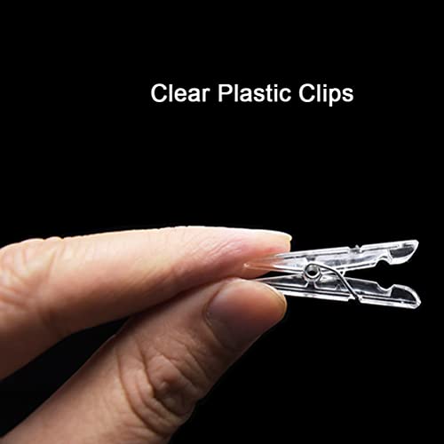 100 Pcs Mini Clear Photo Clips, Mini Clothespins Clip, Clothes Line Clips, Mini Transparent Plastic Clips