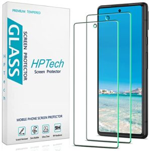 hptech (2 pack) designed for google pixel 6a 5g tempered glass screen protector, anti scratch, bubble free, case friendly