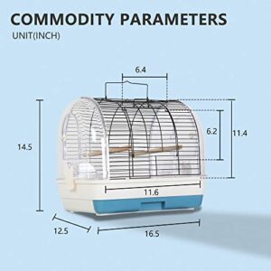 BestPet Bird Carrier Travel Cage with Perch Lightweight Bird Travel Bag Outdoor Gear Portable Transparent Parrot Carring Case Small Pet Travel Cage for Birds Cocktails Parakeets Conures,Light Blue