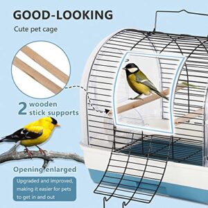 BestPet Bird Carrier Travel Cage with Perch Lightweight Bird Travel Bag Outdoor Gear Portable Transparent Parrot Carring Case Small Pet Travel Cage for Birds Cocktails Parakeets Conures,Light Blue