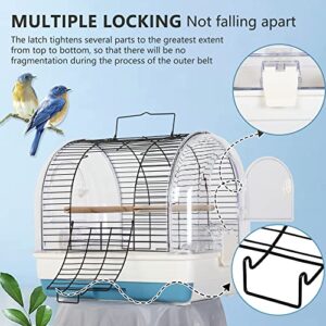 BestPet Bird Carrier Travel Cage with Perch Lightweight Bird Travel Bag Outdoor Gear Portable Transparent Parrot Carring Case Small Pet Travel Cage for Birds Cocktails Parakeets Conures,Light Blue