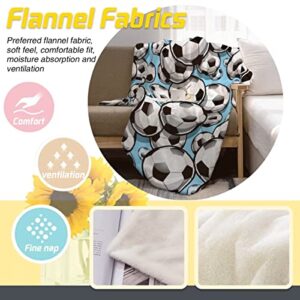 Soccer Throw Blanket Soft Fuzzy Plush Blanket Lightweight Flannel Blankets for Couch Bed Living Room Adults Kids Teens Gifts All Seasons 50"X40"