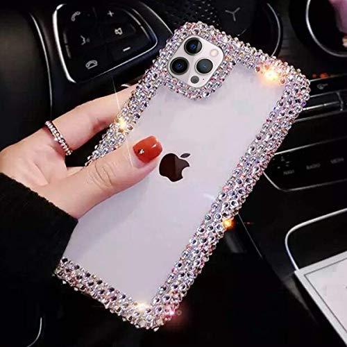 Bonitec Glitter iPhone 14 Pro Max Case, Luxury 3D Bling Sparkle for Women & Girls, Crystal Rhinestone Diamond Cover, Clear