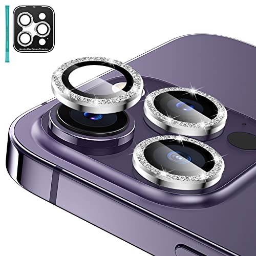 Goton for iPhone 14 Pro Max (6.7") iPhone 14 Pro (6.1") 2022 Camera Lens Protector, 9H Tempered Glass Film Anti Scratch Metal Individual Ring Cover Accessories for iPhone 14 Pro Max / 14 Pro