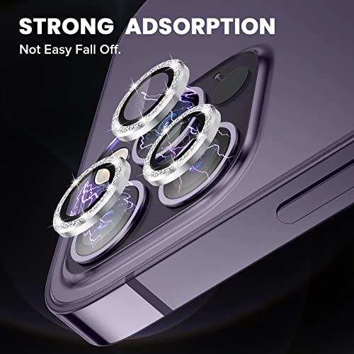 Goton for iPhone 14 Pro Max (6.7") iPhone 14 Pro (6.1") 2022 Camera Lens Protector, 9H Tempered Glass Film Anti Scratch Metal Individual Ring Cover Accessories for iPhone 14 Pro Max / 14 Pro