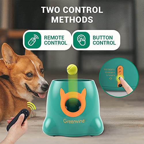 Greenvine Automatic Dog Ball Launcher Interactive Ball Thrower Fetch it Machine 6 Balls Included Premium