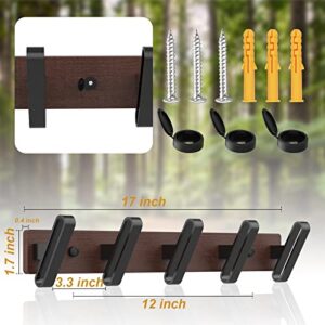 Coat Hooks Wall Mounted, Wood Wall Hooks Rack for Hanging Coat Hat Backpack, Farmhouse Heavy Duty Coat Rack Hangers for Jacket Towel Bag