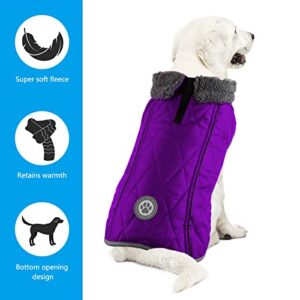 Fragralley Dog Winter Jackets, Waterproof Windproof Dog Winter Coat, Dog Clothes with Furry Collar, Cold Weather Coats for Dogs, Puppy Snow Jacket for Small Medium Large Dogs