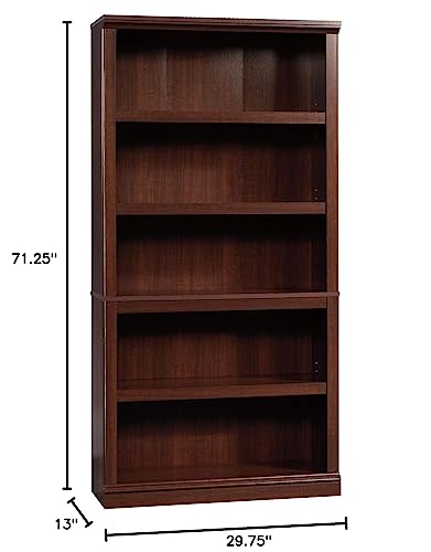 Sauder Heritage Hill Library - Classic Cherry Finish & Select Collection 5-Shelf Bookcase, Select Cherry Finish