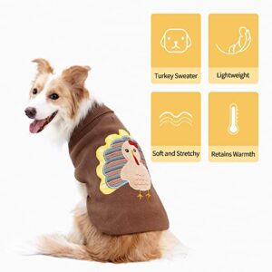 Hotumn Dog Sweater with Hole Thanksgiving Classic Knitwear Pup Dog Shirts Turkey Pattern Dog Dress Warm Winter Pet Clothes for Small Medium Dogs (X-Large)