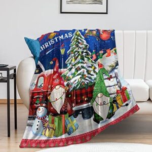 merry christmas blanket, throw blanket super soft warm throws winter holiday graphic print blanket for sofa bed couch, 40”x50”