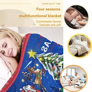 Merry Christmas Blanket, Throw Blanket Super Soft Warm Throws Winter Holiday Graphic Print Blanket for Sofa Bed Couch, 40”x50”