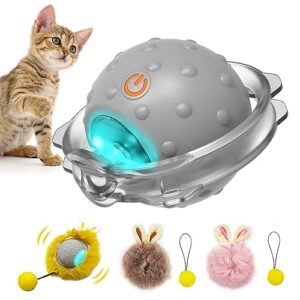 sofolor motion activate interactive cat toys - automatic moving ball toys for indoor cats, self rotating ball with lights, electric cat mice toys, usb rechargeable,auto on/off