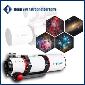 SVBONY SV550 Telescope, 80mm F6 APO Triplet Refractor OTA, Bundle with SV209 Field Flattener, 1.0X Flattener Corrects The Field, for Deep Sky Astrophotography