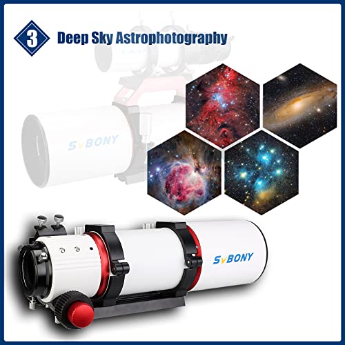 SVBONY SV550 Telescope, 80mm F6 APO Triplet Refractor OTA, Bundle with SV209 Field Flattener, 1.0X Flattener Corrects The Field, for Deep Sky Astrophotography