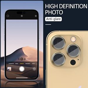 ENEGOLD Benks Camera Lens Protector for iPhone 14/14 Plus/14 Pro/14 Pro Max 6.1/6.7, 9H Anti-Scratch, HD Camera Lens Protector Cover with Installation, with Cleaning Kit (pro/pro max gold)