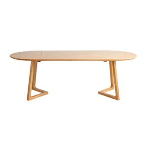 litfad modern oval dining table solid wood dining room table simple restaurant table - wood table only 78.7" l x 31.5" w