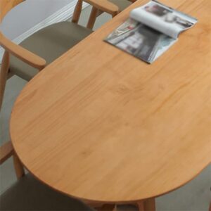 LITFAD Modern Oval Dining Table Solid Wood Dining Room Table Simple Restaurant Table - Wood Table Only 78.7" L x 31.5" W