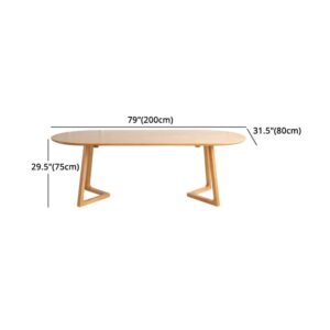 LITFAD Modern Oval Dining Table Solid Wood Dining Room Table Simple Restaurant Table - Wood Table Only 78.7" L x 31.5" W