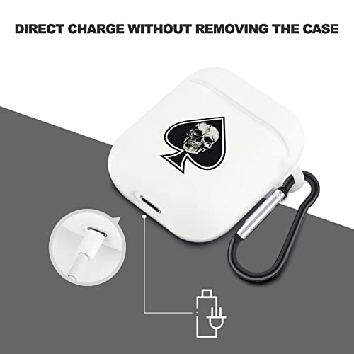 Skull Ace of Spades TPU Earbuds Case Cover Bluetooth Headset Soft Shell Charging Case for AirPods 1&2