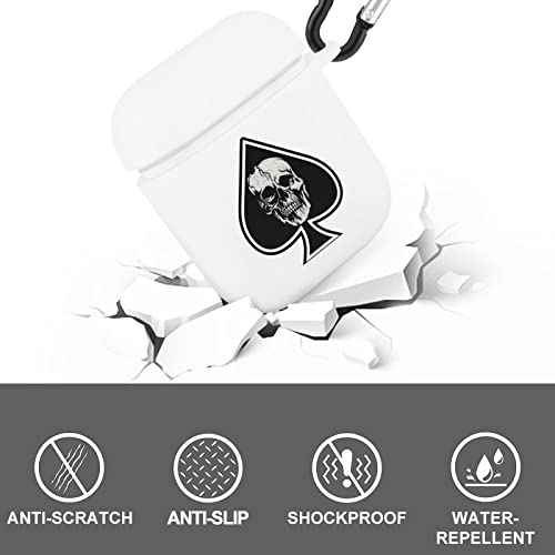 Skull Ace of Spades TPU Earbuds Case Cover Bluetooth Headset Soft Shell Charging Case for AirPods 1&2