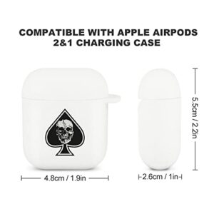 Skull Ace of Spades TPU Earbuds Case Cover Bluetooth Headset Soft Shell Charging Case for AirPods 1&2