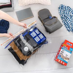 Hefty Super Starter Kit 5L, 3XL, 1XL Cube, and 1 Jumbo Bag, Reusable and Water resistant Vacuum Storage Bags, Total of 10 Bags + Hand Pump