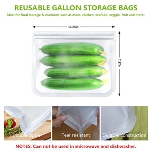 LISOVEVRR Reusable Silicone Bags 10 Pack Large, Leakproof Reusable Flat Freezer Bags, BPA Free Reusable Food Storage Bags for Marinate Meats,Travel Items,Home Organization