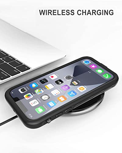 Diverbox iPhone X/XS Waterproof Case - Full Body Shockproof Cover with Built-in Screen Protector, 5.8 Inch (Black/Clear)