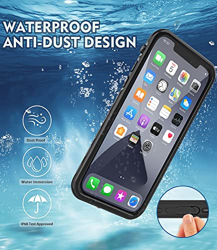 Diverbox iPhone X/XS Waterproof Case - Full Body Shockproof Cover with Built-in Screen Protector, 5.8 Inch (Black/Clear)