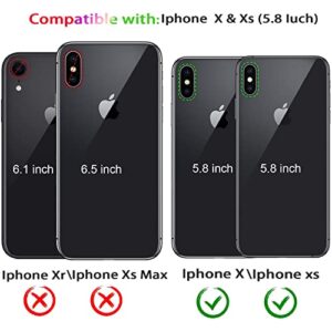 Diverbox iPhone X/XS Waterproof Case - Full Body Shockproof Cover with Built-in Screen Protector, 5.8 Inch (Black/Clear)