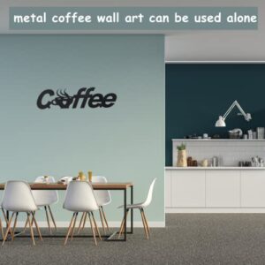 Coffee Mug Holder Wall Mount with 8 Hooks for Cup Organizer and with Extra Metal Coffee Sign for Decor Your Wall Home, Kitchen, Coffee Bar, 2 in 1 Meet Your Need