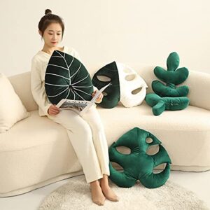 Lovee Tux Leaf Shaped Throw Pillow, Cute Monstera Decorative Throw Pillow, Green Tropical Plant Cushion for Living Room Sofa Office Bedroom Home Decor, Gifts for Plant Lovers