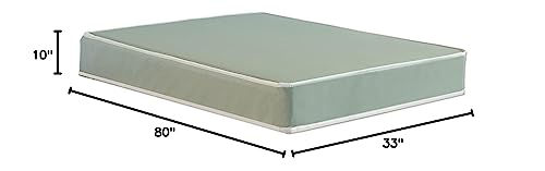 Treaton, 10-Inch Medium Firm Double Sided Tight top Foam Rolled Vinyl Mattress, 80" X 33"