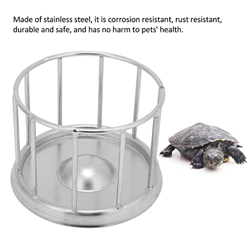 Reptile Food Bowl,Stainless Steel Food Dish,Tortoise Food Water Dish Feeder Bowl Stainless Steel Tray Dispenser,Railing Shape Tortoise Dish Water Tray Pet Supplies for Home Tortoise Pet Store(S)