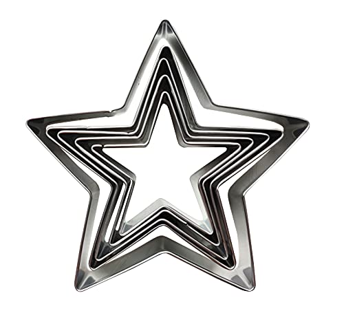 5 PCS Set Stainless Steel Fondant Cake Mold Cookie Cutters (Star)