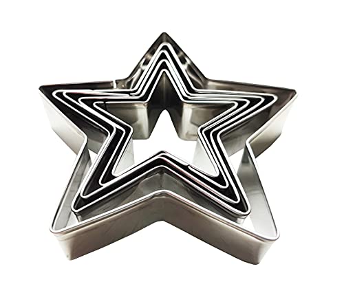 5 PCS Set Stainless Steel Fondant Cake Mold Cookie Cutters (Star)