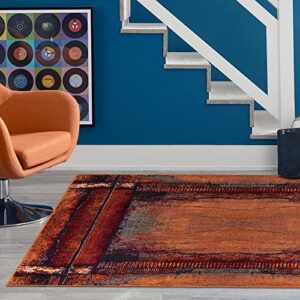 Rugs.com Hyacinth Collection Rug – 5' x 8' Orange Medium Rug Perfect for Bedrooms, Dining Rooms, Living Rooms, 5 x 8 Feet