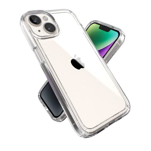 Speck Clear iPhone 14 & iPhone 13 Case - Drop Protection, Scratch Resistant & Anti-Yellowing Dual Layer Case for iPhone 14 & iPhone 13 Case for 6.1 inch Model - GemShell