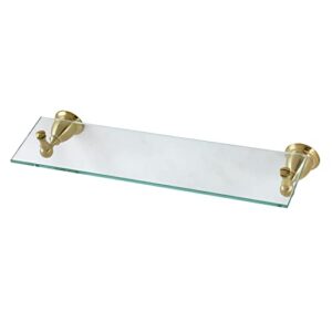 kingston brass ba1759bb heritage bathroom glass shelf, brushed brass 20.44 x 5.25 x 3.06