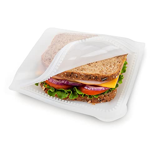 Progressive International ProKeeper Dual-Zipper 100% Silicone Sandwich Bag, Clear