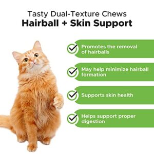 Pet Honesty Cat Hairball Support Chews - Cat Hairball Solution, Supports Skin & Coat and Digestion, May Help Eliminate Furballs, Cat Vitamins and Supplements - Chicken (30-Day Supply)