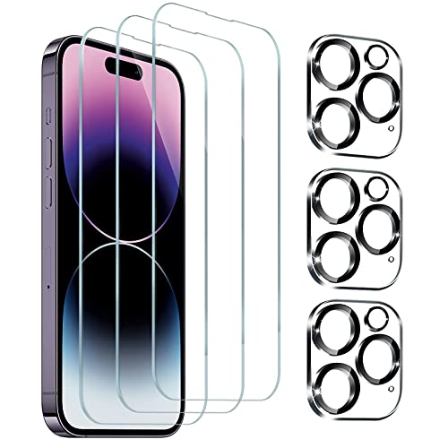 Corefyco Direct [3+3 Pack] Screen Protector for iPhone 14 Pro Max, 9H Tempered Glass and Camera Lens [Anti-Scratch] [Bubble Free] [Ultra HD]